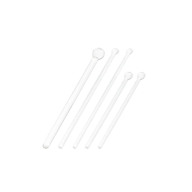 Suji Glass Stirring Rod Ø 6 x 150 mm, Round - Flat Paddle End - SUJI