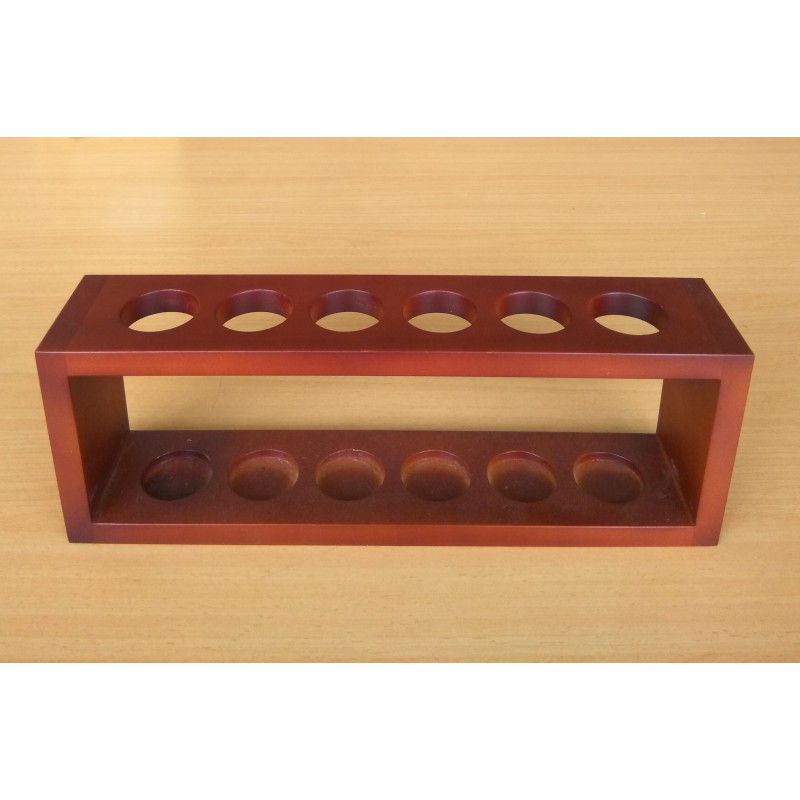 Rak Kayu Sample Tube Ø 30 mm Lubang 6 Size L, Brown - SUJI